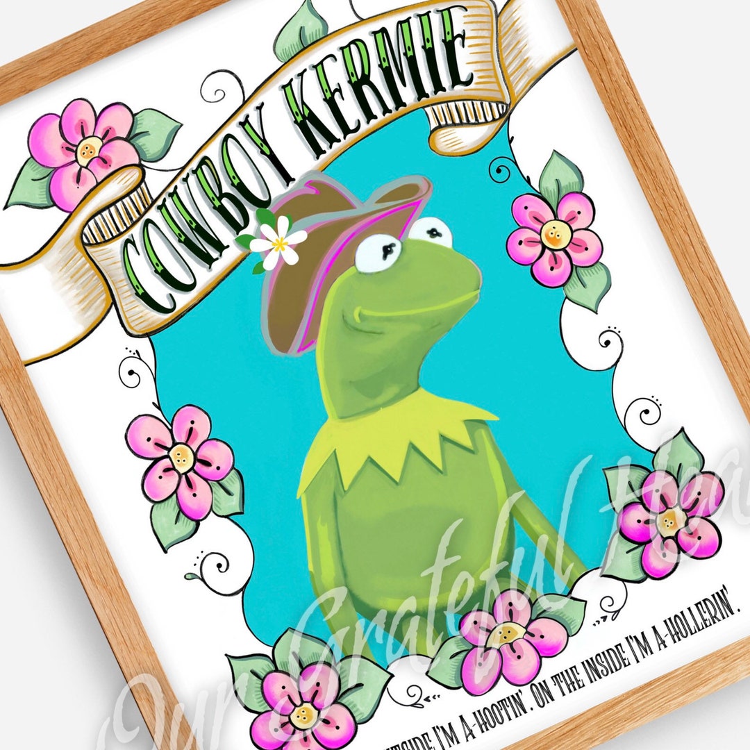 Cowboy Kermie / Cowboy Kermit / Muppet Fan Art / Fine Art Illustration ...