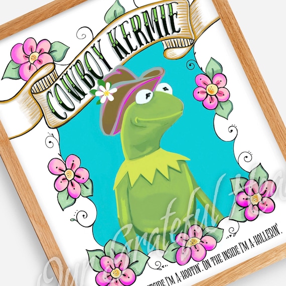 Cowboy Kermie / Cowboy Kermit / Muppet Fan Art / Fine Art - Etsy