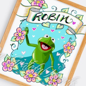 Robin the Frog / Kermit Nephew / the Muppets / Muppet Fan Art / Fine ...