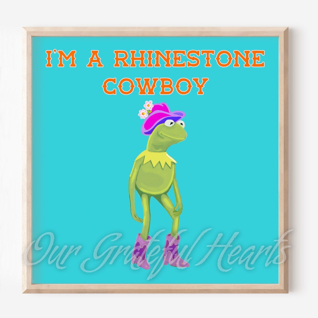 Kermit the Frog Cowboy Print / Cowboy Kermie / Rhinestone Cowboy - Etsy