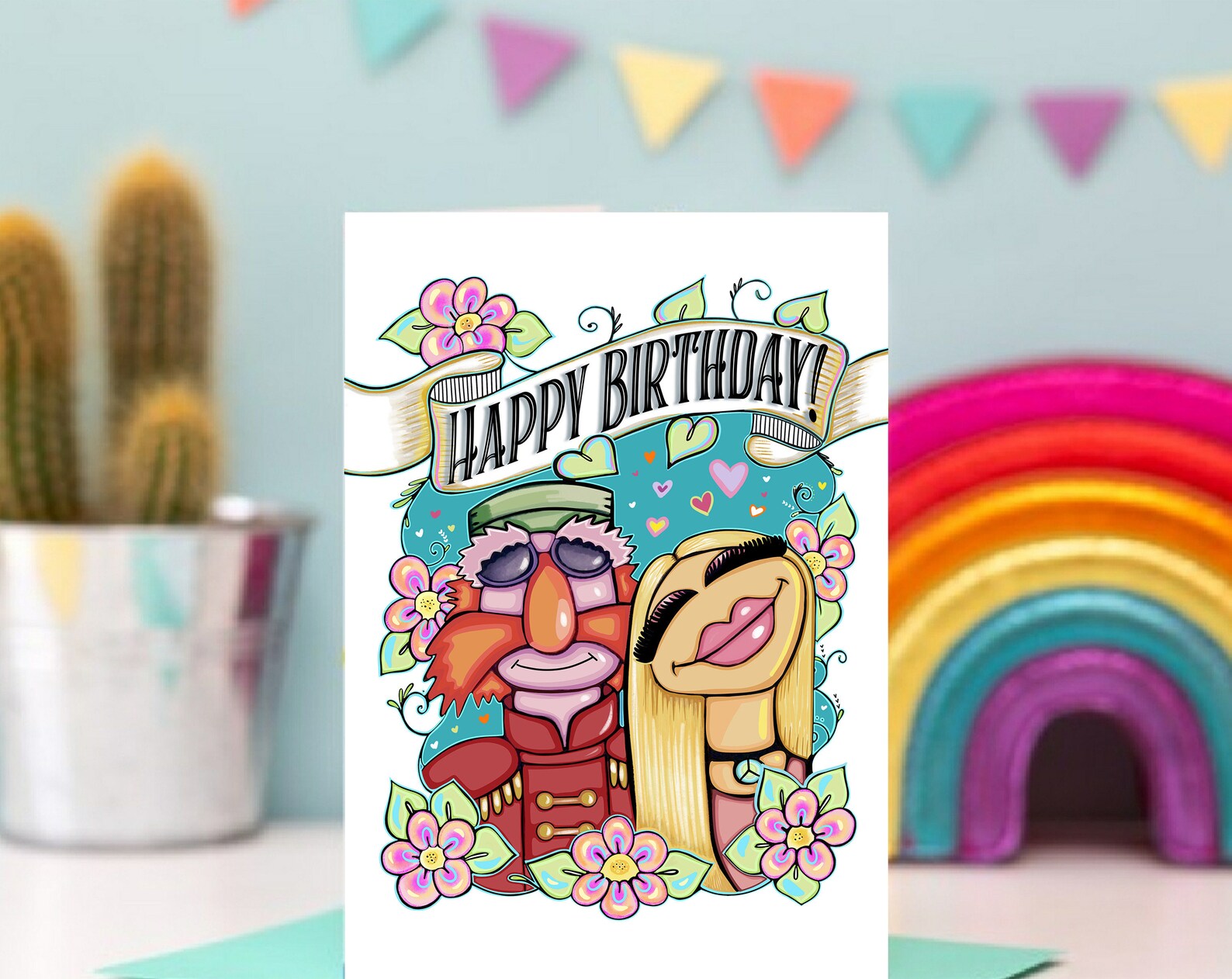 Floyd Pepper and Janice Happy Birthday / A 5x7 Muppet Fan Art Card - Etsy