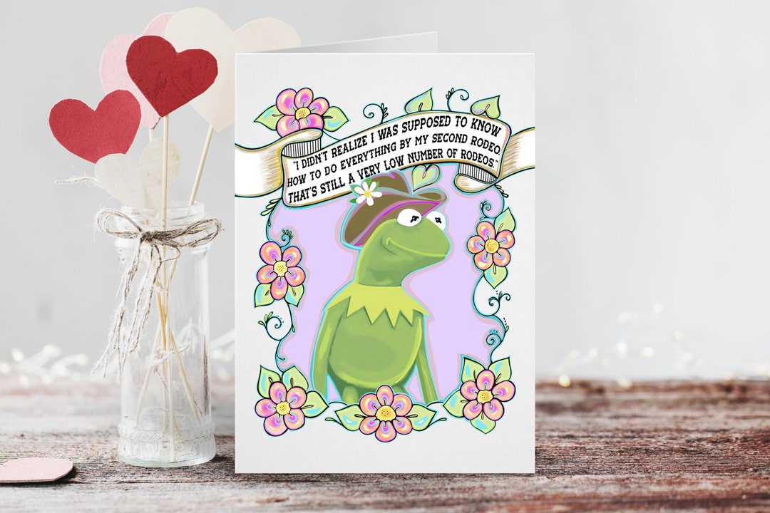 Cowboy Kermit Greeting Card / A 5x7 Muppet Fan Art Card / Love ...