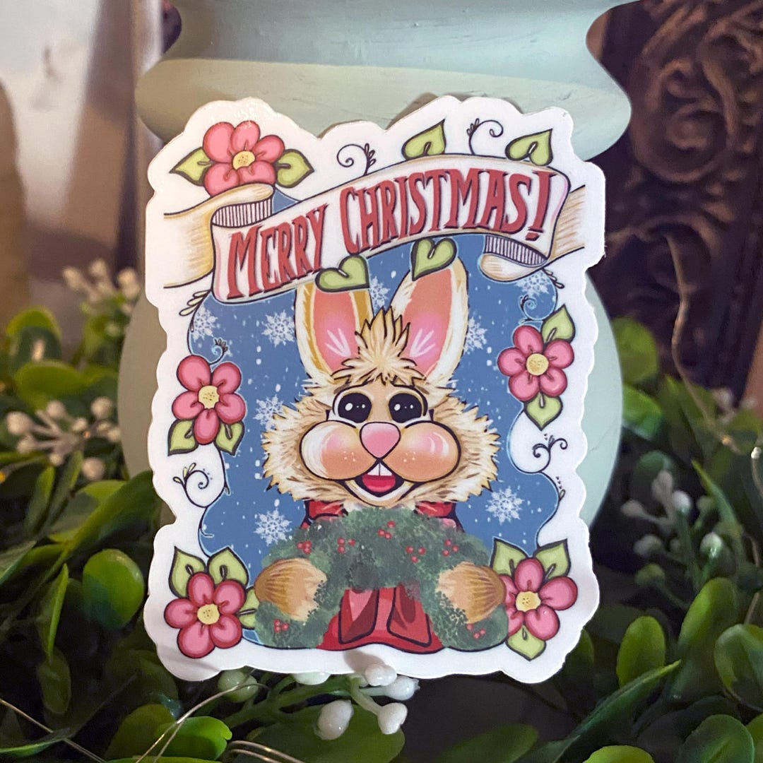 Bean Bunny Merry Christmas Vinyl Decal Muppet Sticker - Etsy