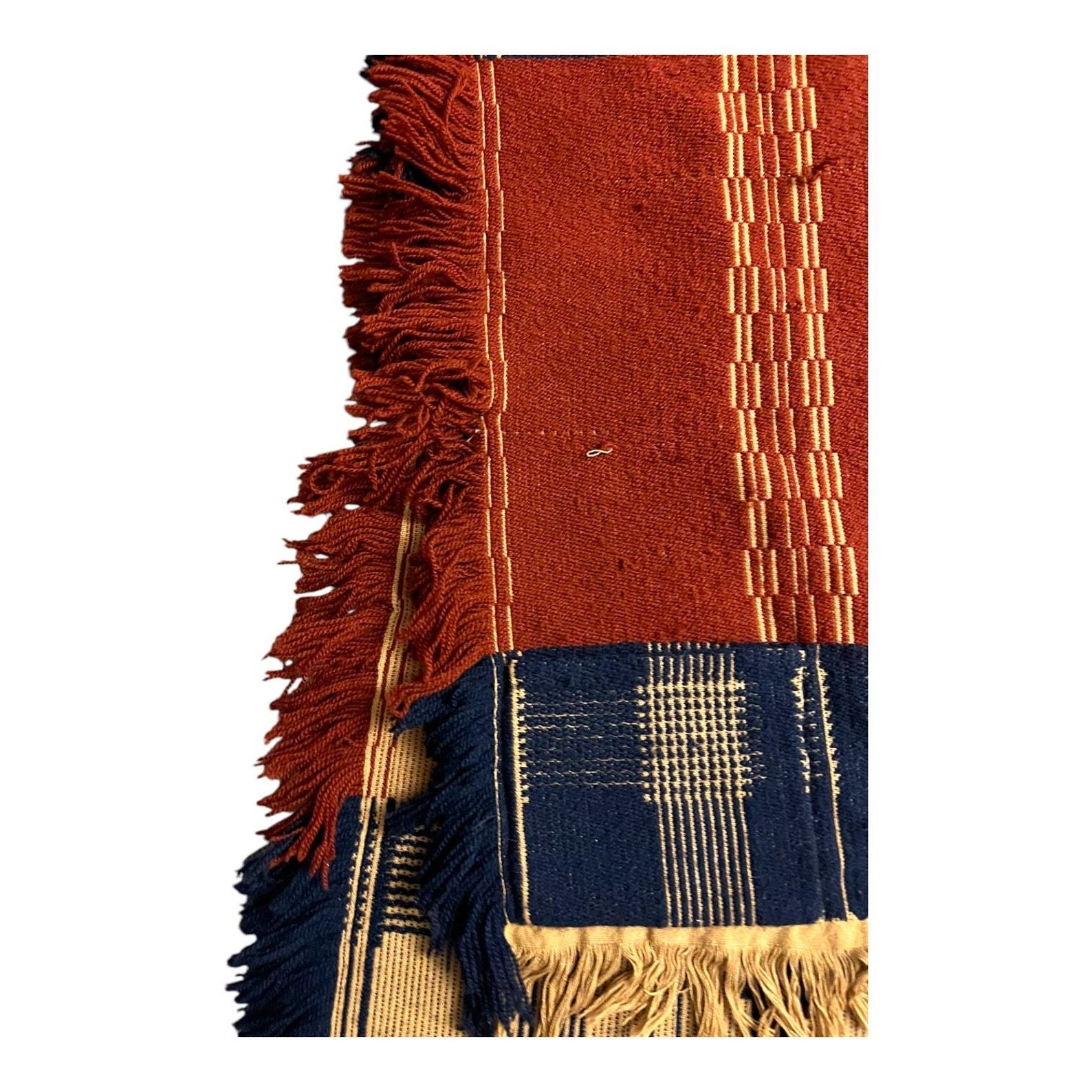 Authentic Vintage Wool Mexican Poncho Southwest Boho Colorful Shawl ...