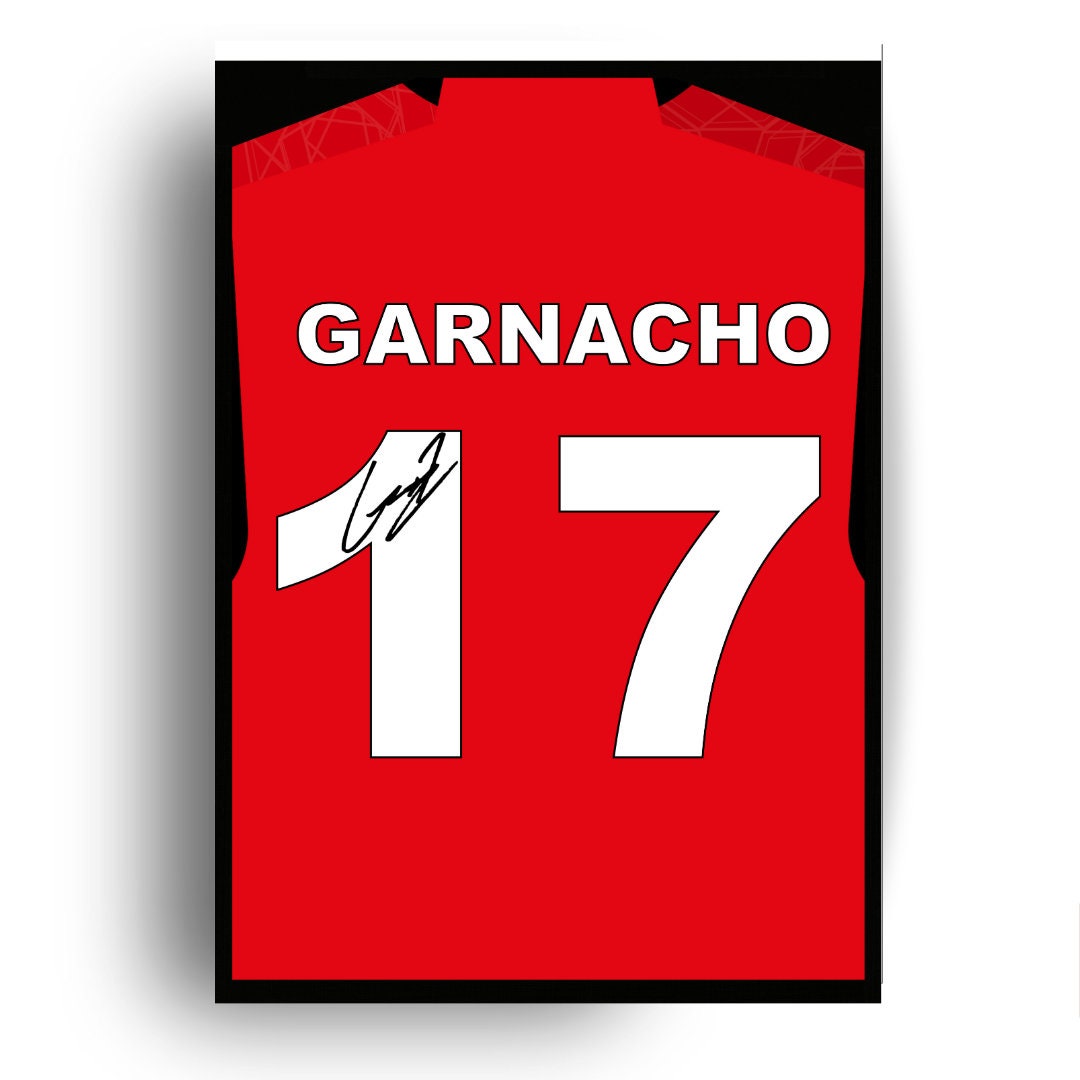 Alejandro Garnacho Signed Shirt Poster man Utd - Etsy
