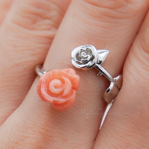 Pink Coral Ring - Etsy