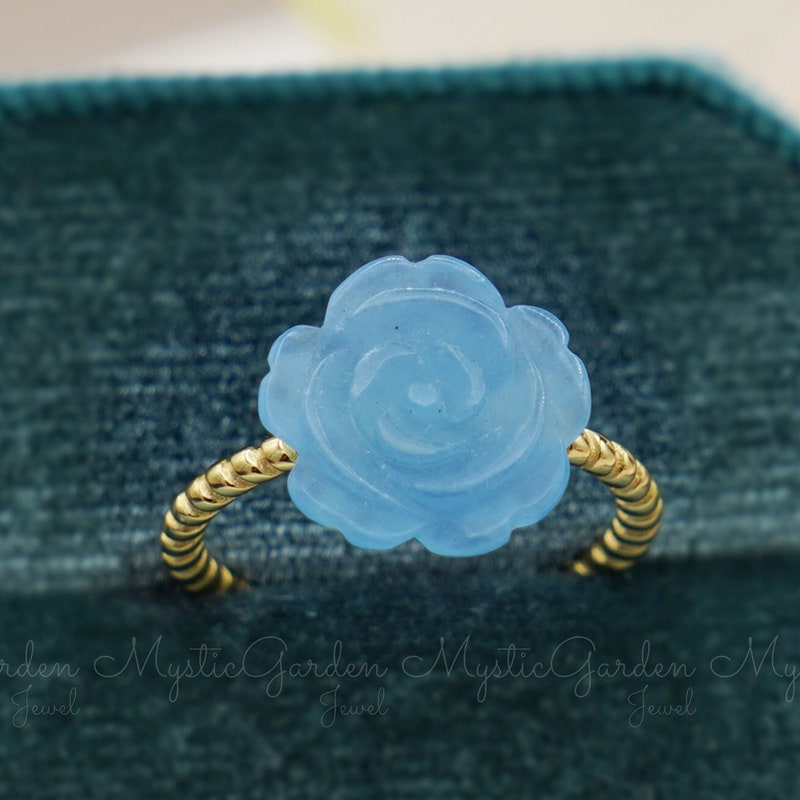 Blue Flower Ring - Etsy