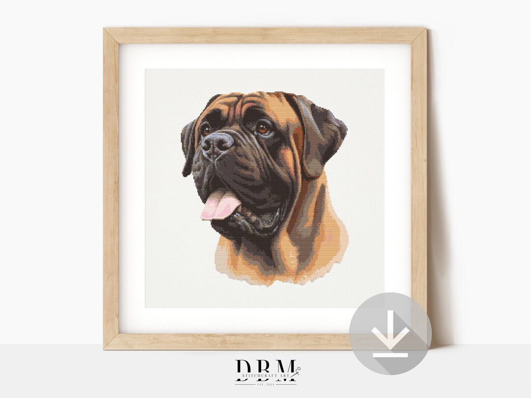 Bullmastiff Cross Stitch Pattern | PDF Guide | Digital Download | Dog ...