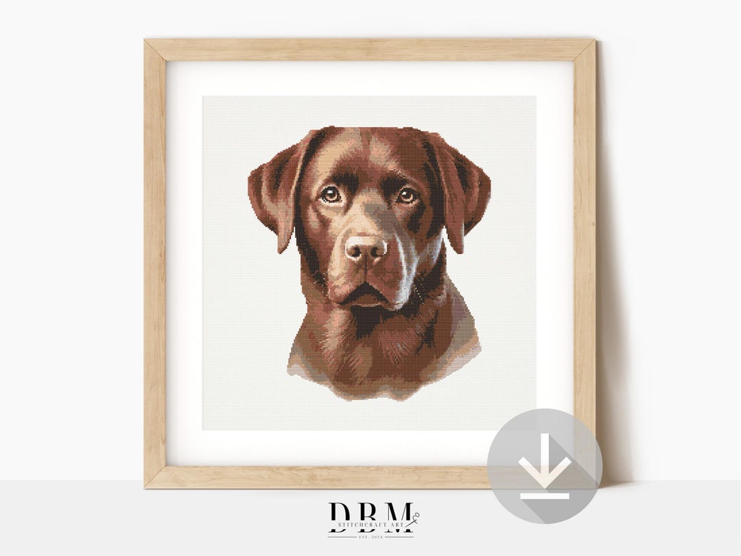Chocolate Labrador Cross Stitch Pattern | PDF Guide | Digital Download ...