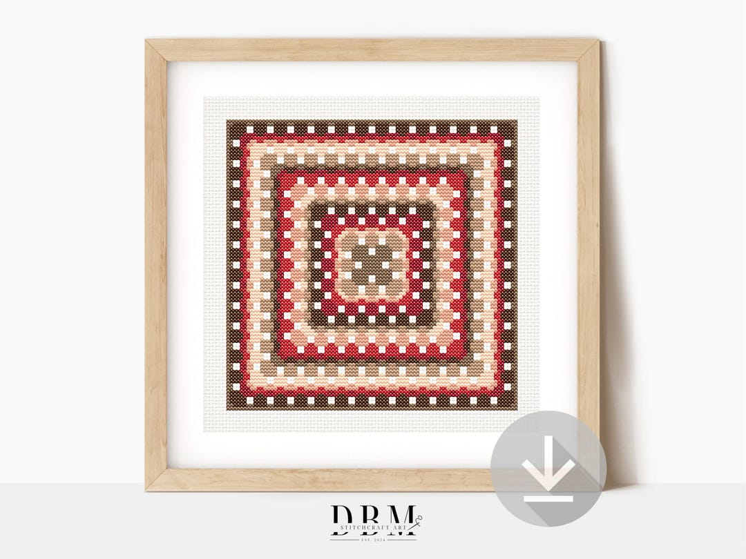 Granny Square Cross Stitch Pattern: Valentine Vibes Motif | PDF Guide ...