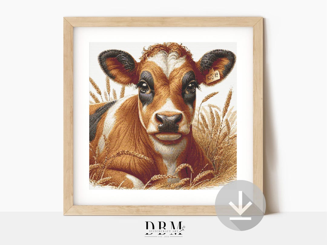 Tri-color Cow Cross Stitch Pattern | PDF Guide | Digital Download ...