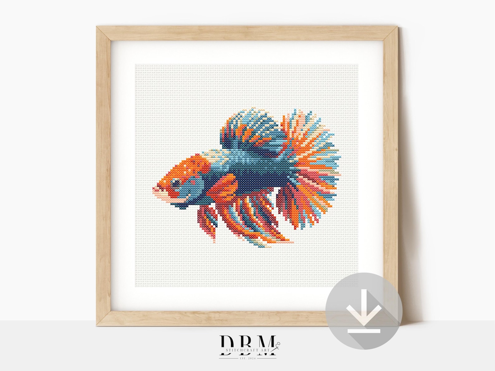 Betta Fish Cross Stitch Pattern | Siamese Fighting Fish | PDF Guide ...