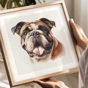 English Bulldog Cross Stitch Pattern | Dog Portrait | PDF Guide ...