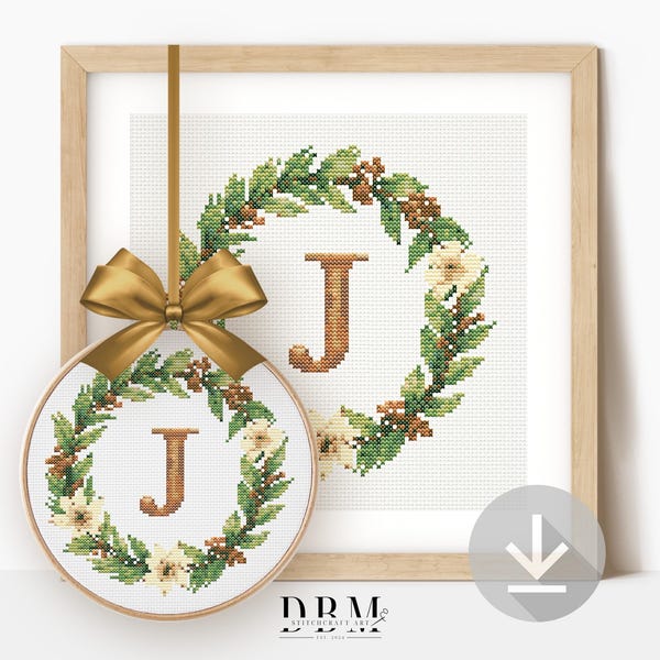 Monogram Cross Stitch Pattern - Etsy