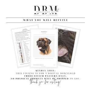 Bullmastiff Cross Stitch Pattern | PDF Guide | Digital Download | Dog ...