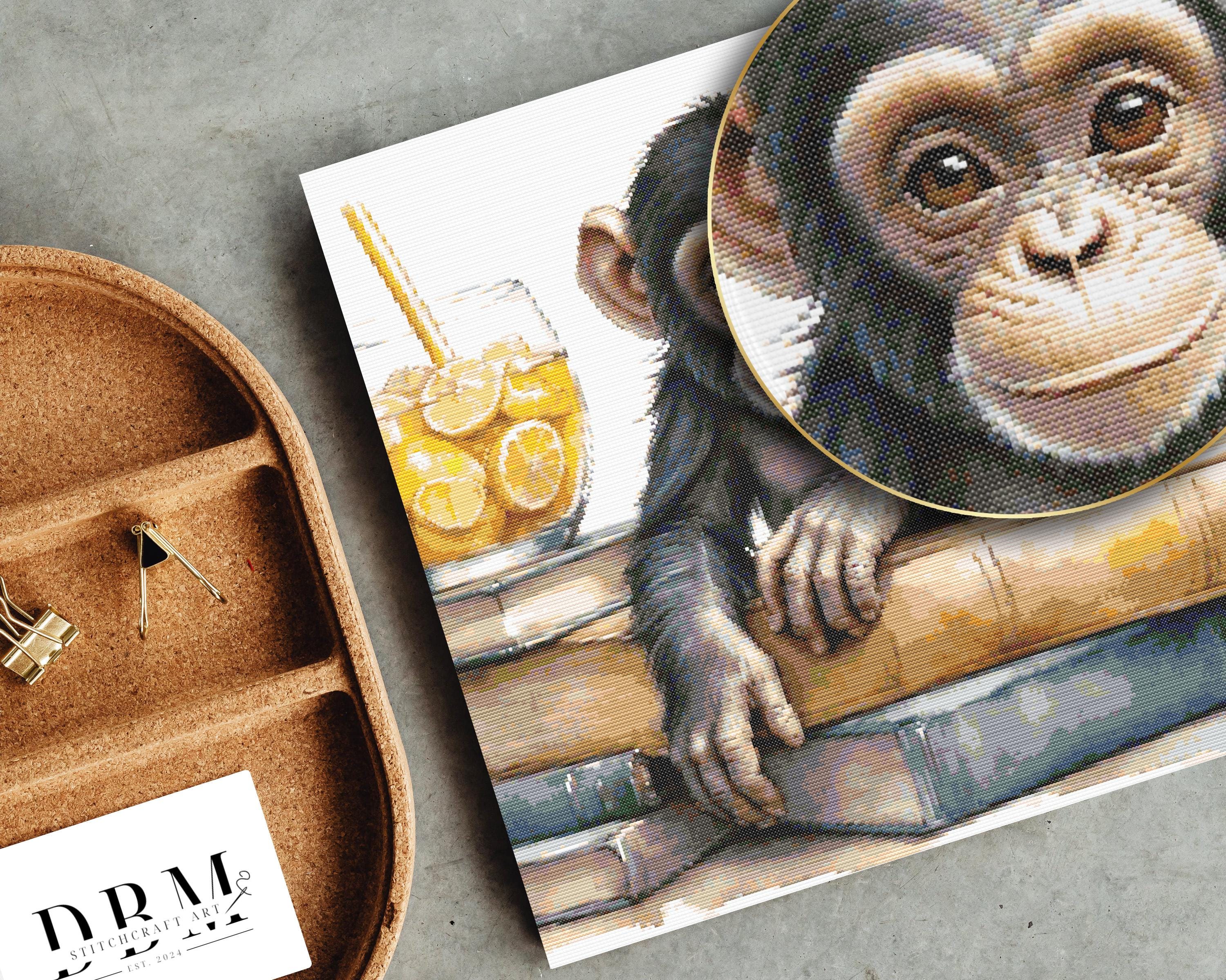 Monkey Cross Stitch Pattern: Chimpanzee Tales PDF Guide Digital ...