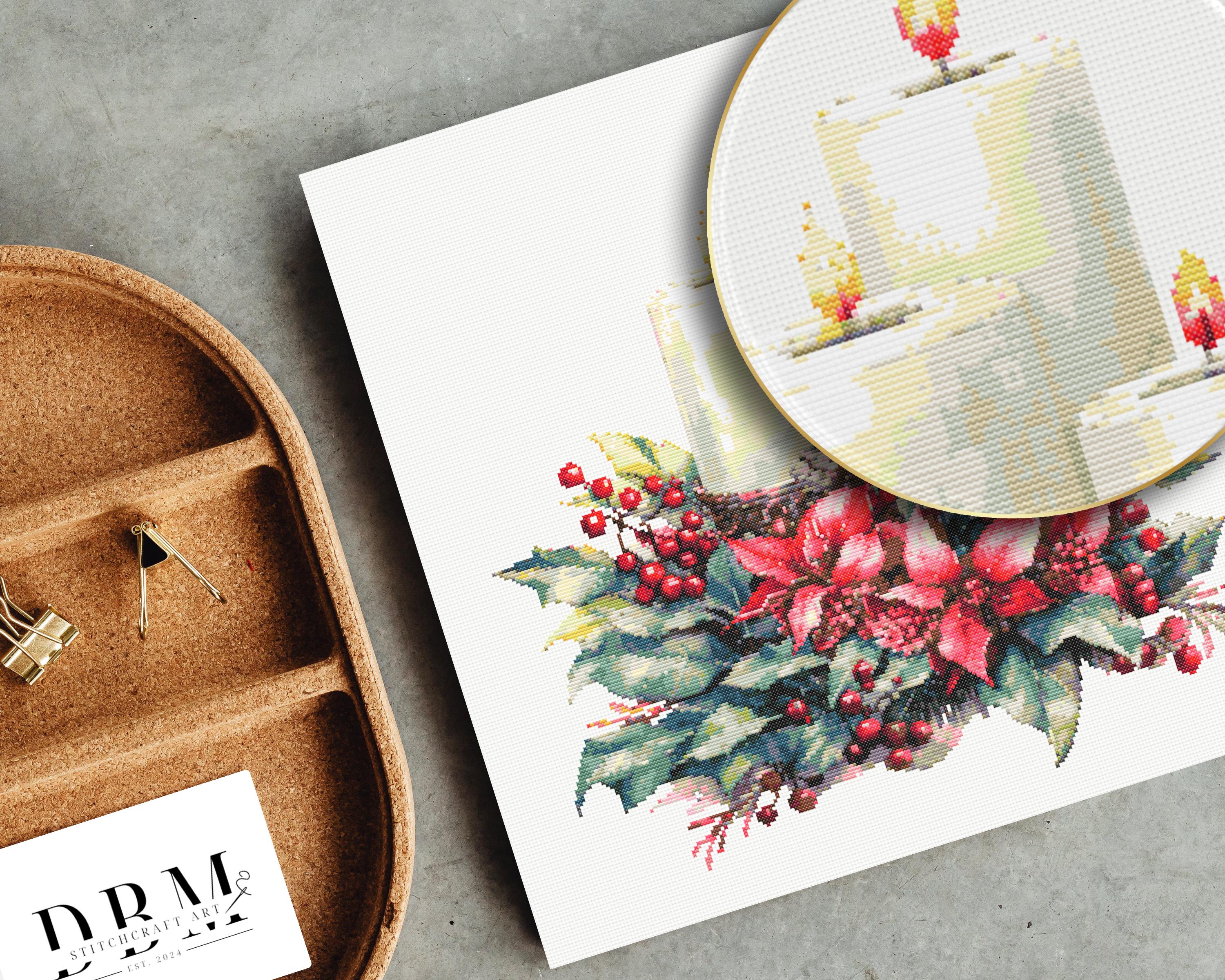 Christmas Candles Cross Stitch Pattern | Holiday Centerpiece | PDF ...