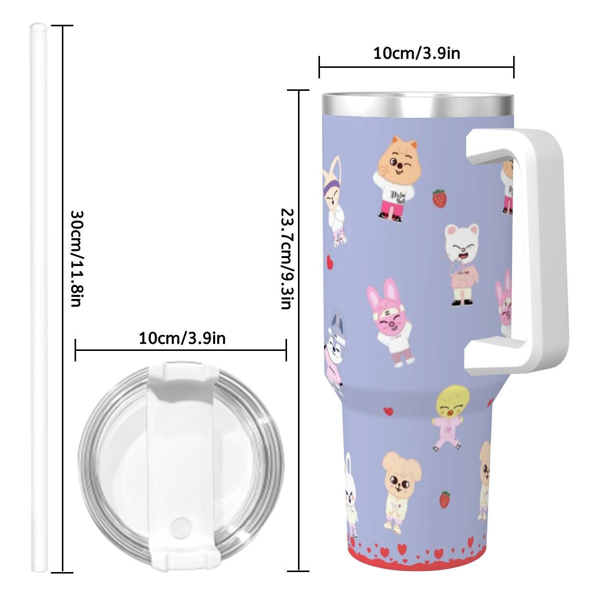 Stray Kids SKZOO Travel Mug With Handle and Straw 40oz Double Insulated ...