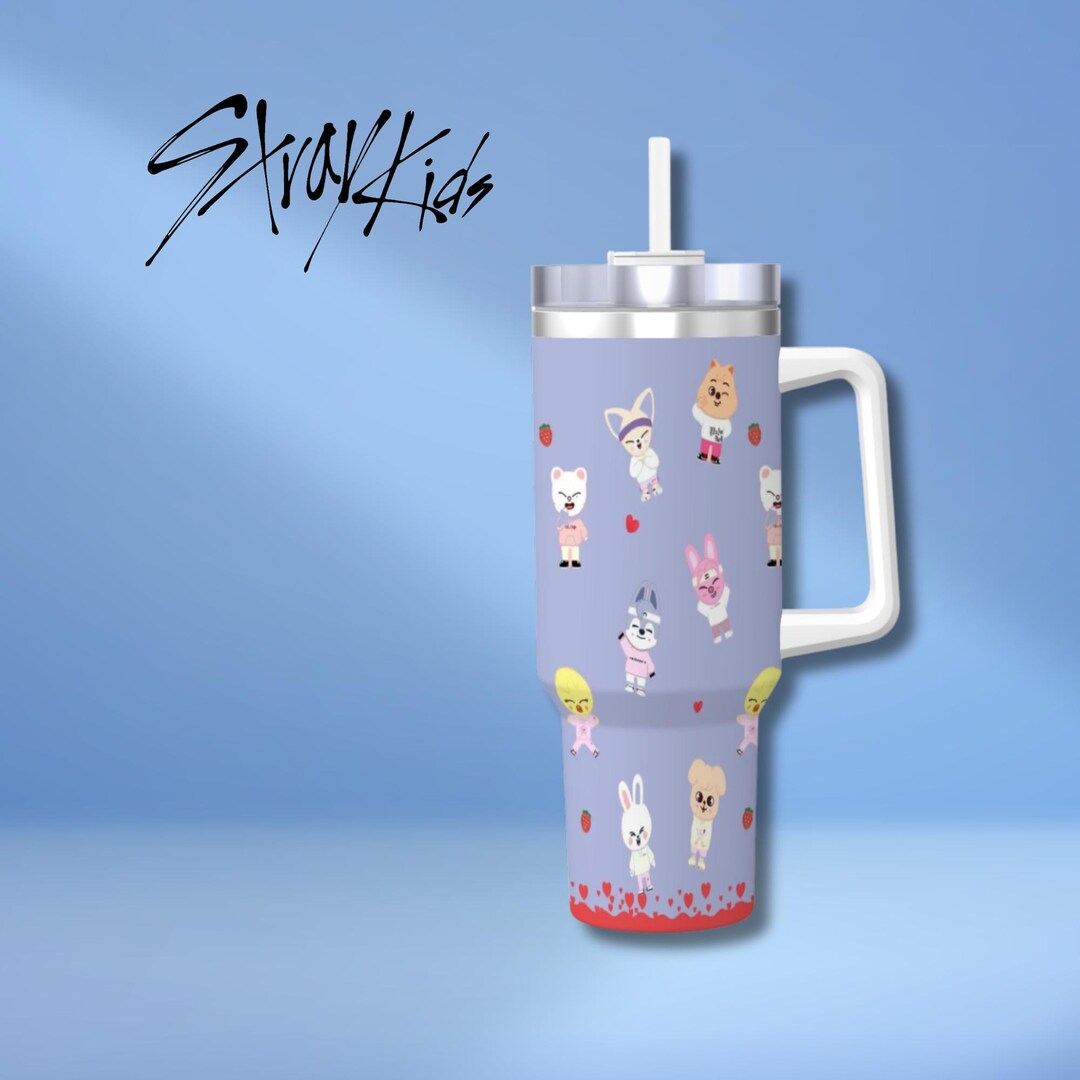 Stray Kids SKZOO Travel Mug With Handle and Straw 40oz Double Insulated ...