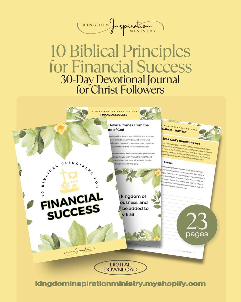 10 Biblical Principles for Financial Success Printable - Etsy