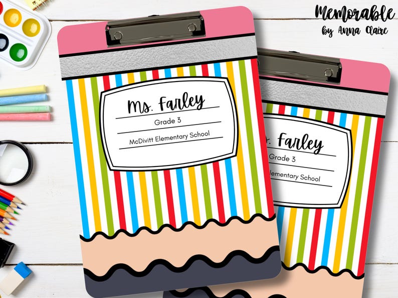 Personalized Teacher Clipboard With Pencil Design – Custom Name ...