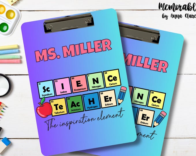 Personalized Science Teacher Clipboard: Periodic Table Gift - Etsy