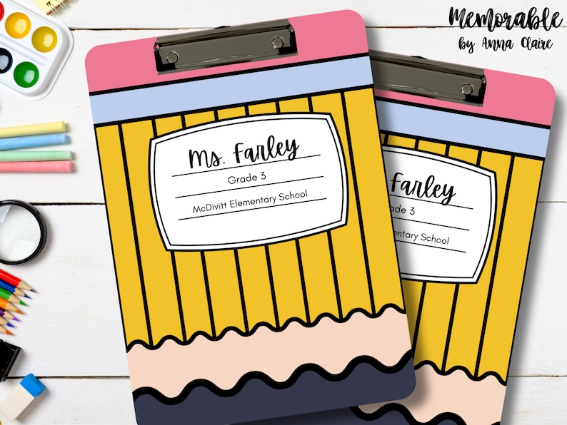 Personalized Teacher Clipboard With Pencil Design – Custom Name ...