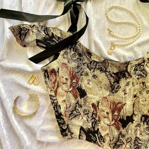 Vintage Corset Top for Women Cat Corset - Etsy