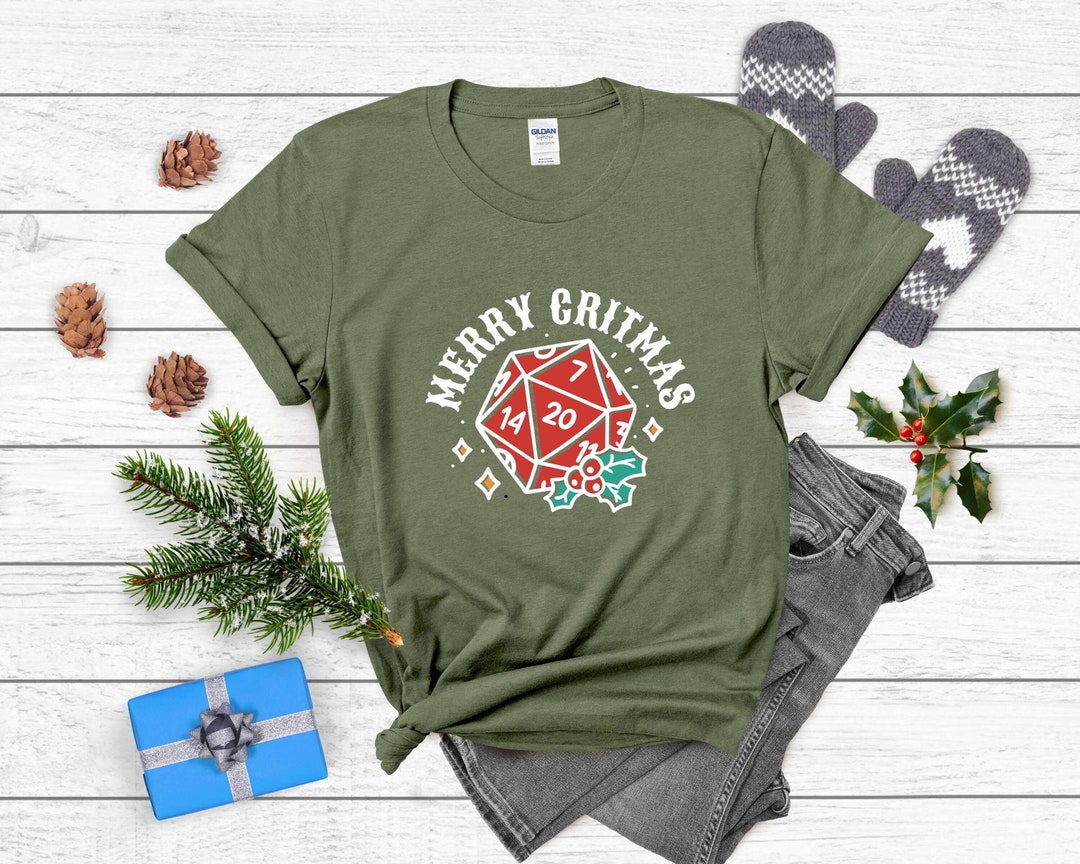 Dungeons and Dragons Christmas Party Sweatshirt, Polyhedral Dice Xmas ...