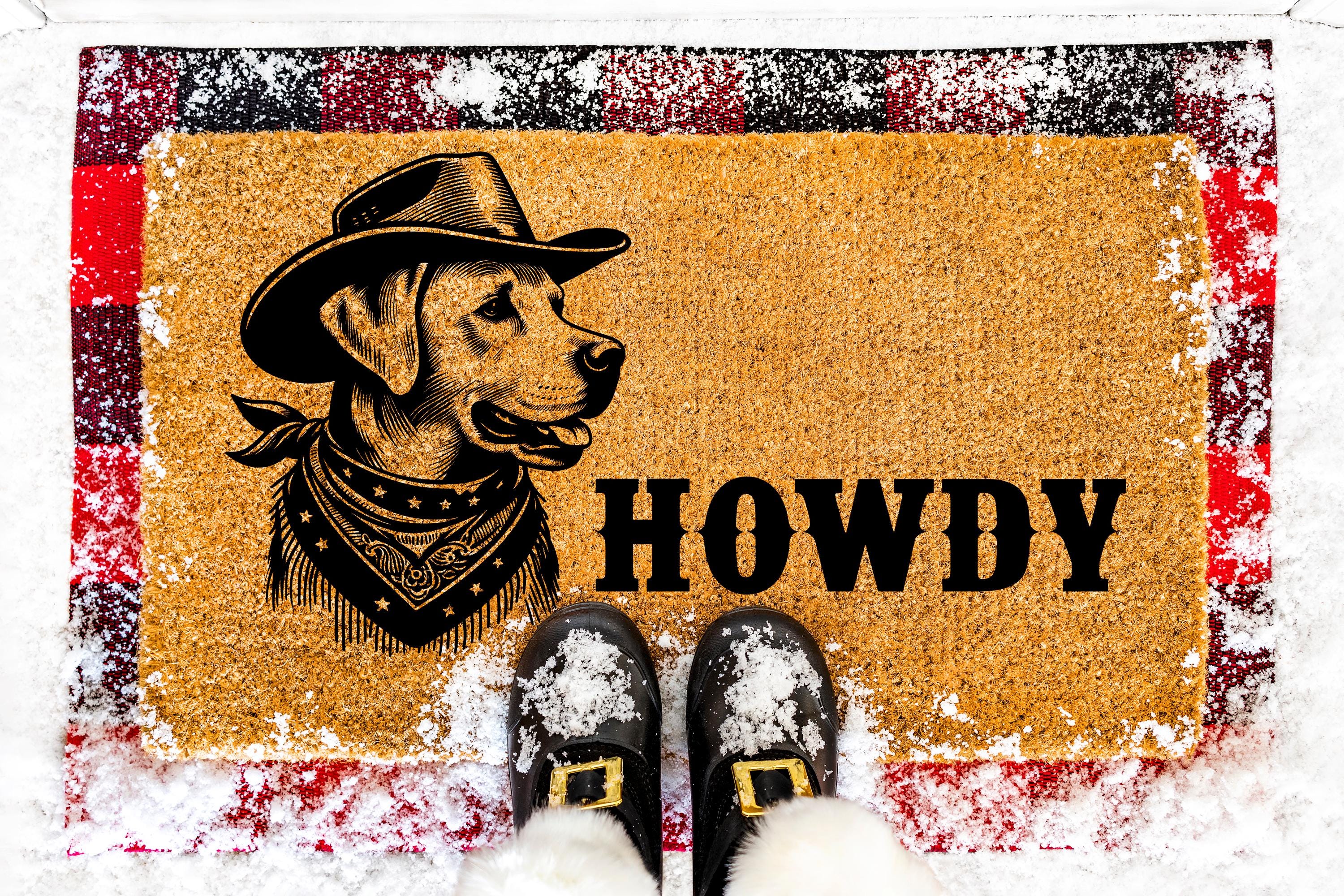 Cowboy Dog Mat, Dog Doormat, Personalized Dog Doormat, Dog Lover Gift ...