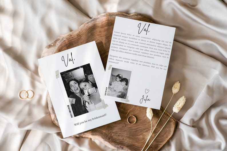 Vintage Photo Bridesmaid Proposal Card Template (digital Download) - Etsy