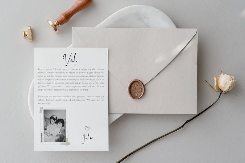 Vintage Photo Bridesmaid Proposal Card Template (digital Download) - Etsy