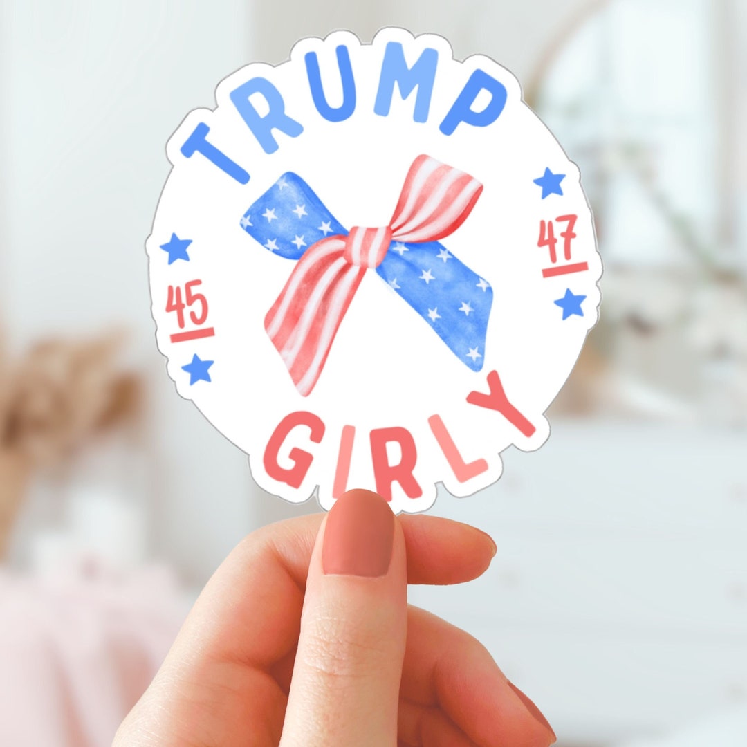 Cute Coquette Trump Girly Kiss-cut Sticker American Girly Sticker Women ...