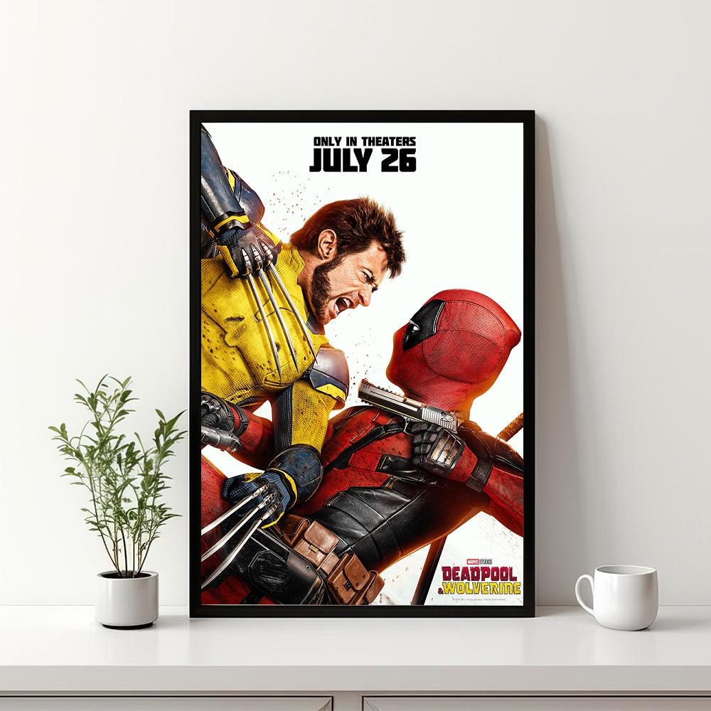 Deadpool & Wolverine Movie Poster, Unique Cinema Art, Fine Canvas Art ...
