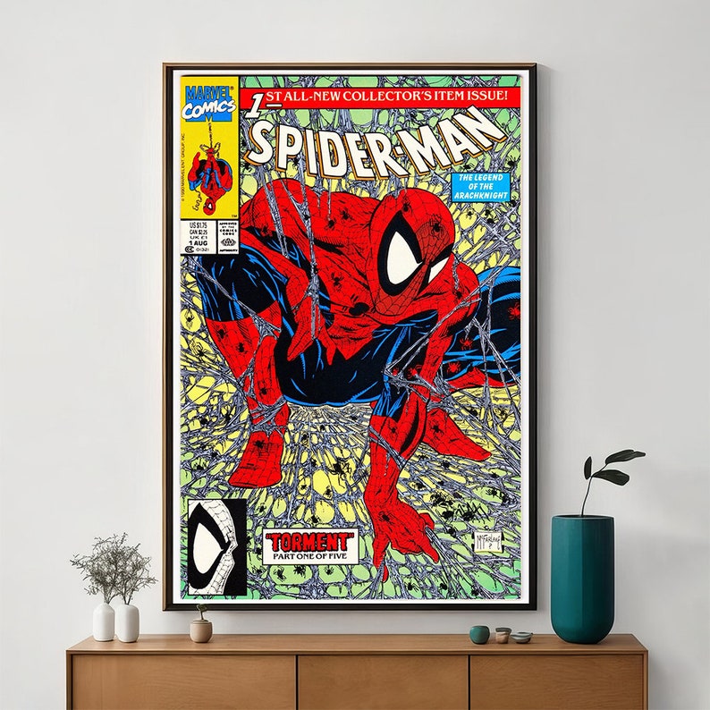 Spider-man Comic Book Cover Poster, Unique Poster Art, Fine Canvas Art ...