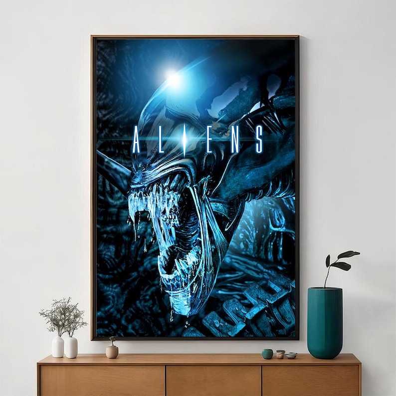 Aliens Movie Poster, Unique Cinema Art, Fine Canvas Art Print, Perfect ...