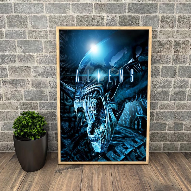 Aliens Movie Poster, Unique Cinema Art, Fine Canvas Art Print, Perfect ...
