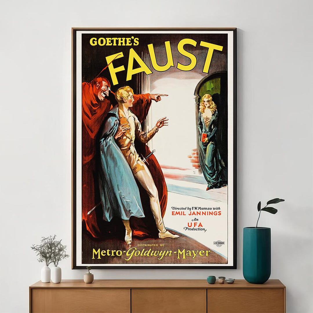 Faust Movie Poster, Unique Cinema Art, Fine Canvas Art Print, Perfect ...