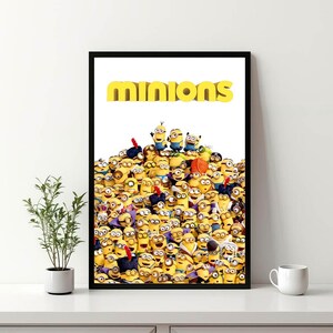 Minions Movie Poster, Unique Cinema Art, Fine Canvas Art Print, Perfect ...