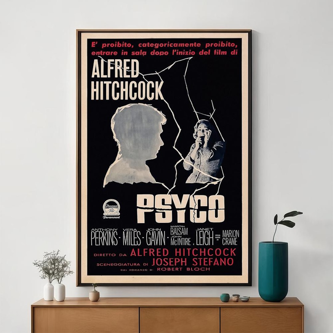 Psycho Movie Poster, Unique Cinema Art, Fine Canvas Art Print, Perfect ...