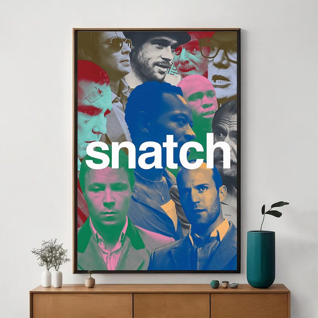 Snatch Movie Poster, Unique Cinema Art, Fine Canvas Art Print, Perfect ...