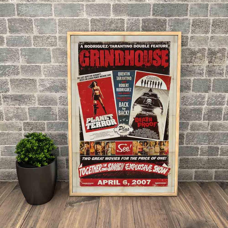 Grindhouse Movie Poster, Unique Cinema Art, Fine Canvas Art Print ...