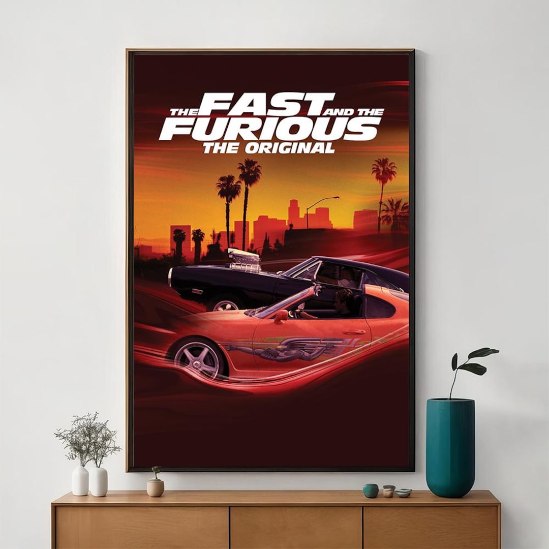 The Fast and the Furious Movie Poster, Unique Cinema Art, Fine Canvas ...