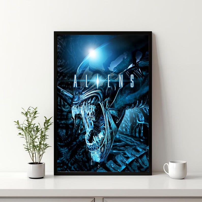 Aliens Movie Poster, Unique Cinema Art, Fine Canvas Art Print, Perfect ...
