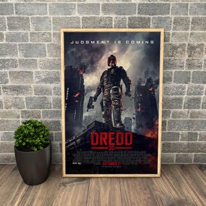 Dredd Movie Poster, Unique Cinema Art, Fine Canvas Art Print, Perfect ...