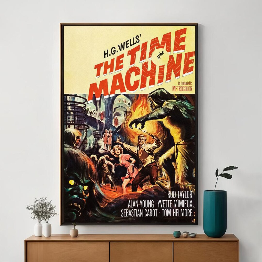 The Time Machine Movie Poster, Unique Cinema Art, Fine Canvas Art Print ...