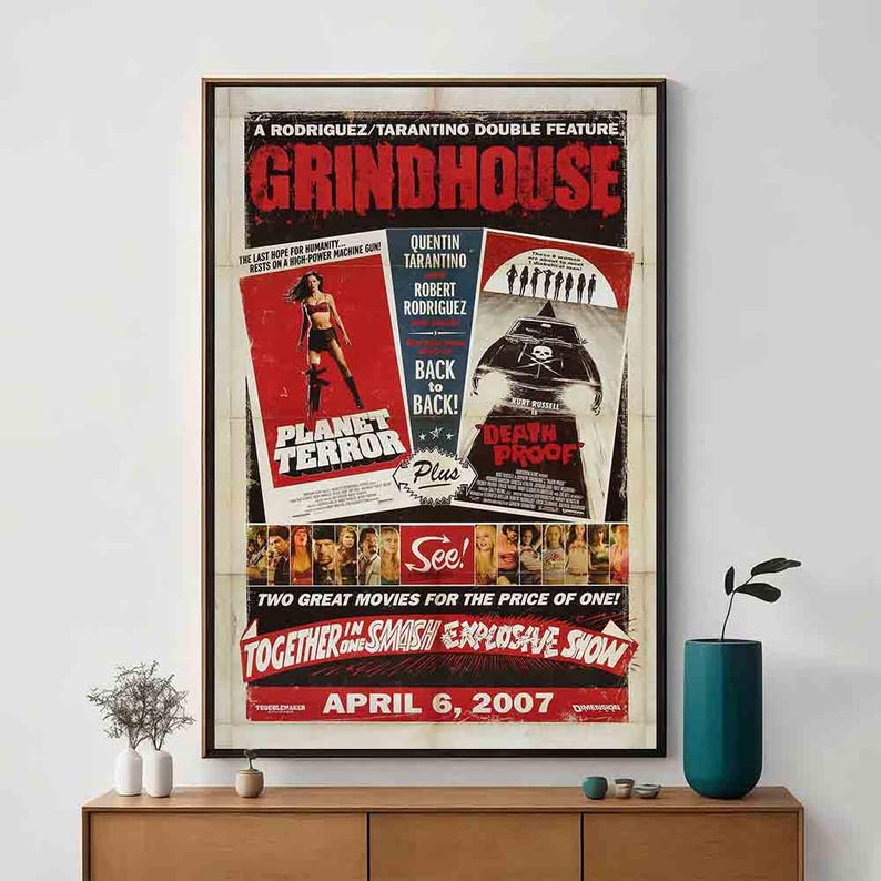 Grindhouse Movie Poster, Unique Cinema Art, Fine Canvas Art Print ...