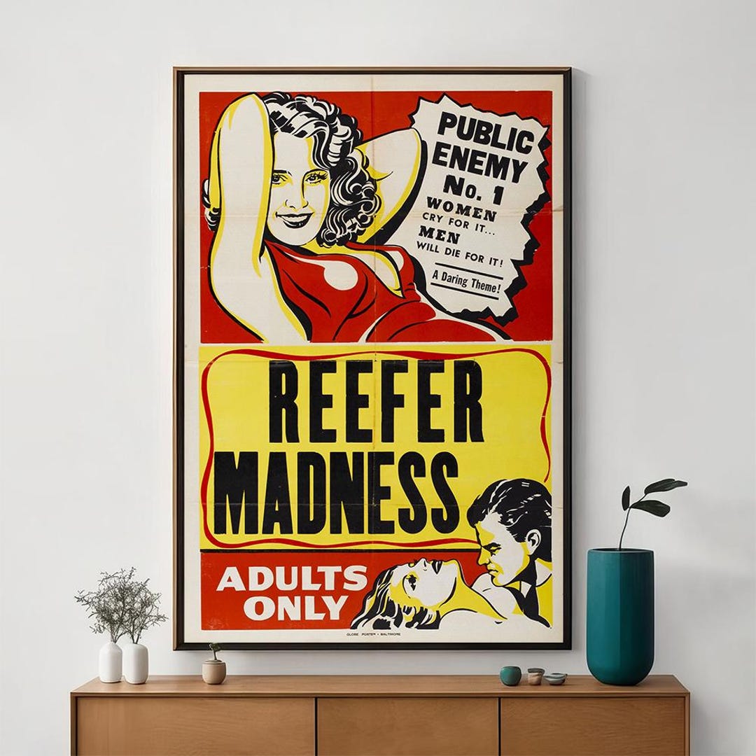Reefer Madness Movie Poster, Unique Cinema Art, Fine Canvas Art Print ...