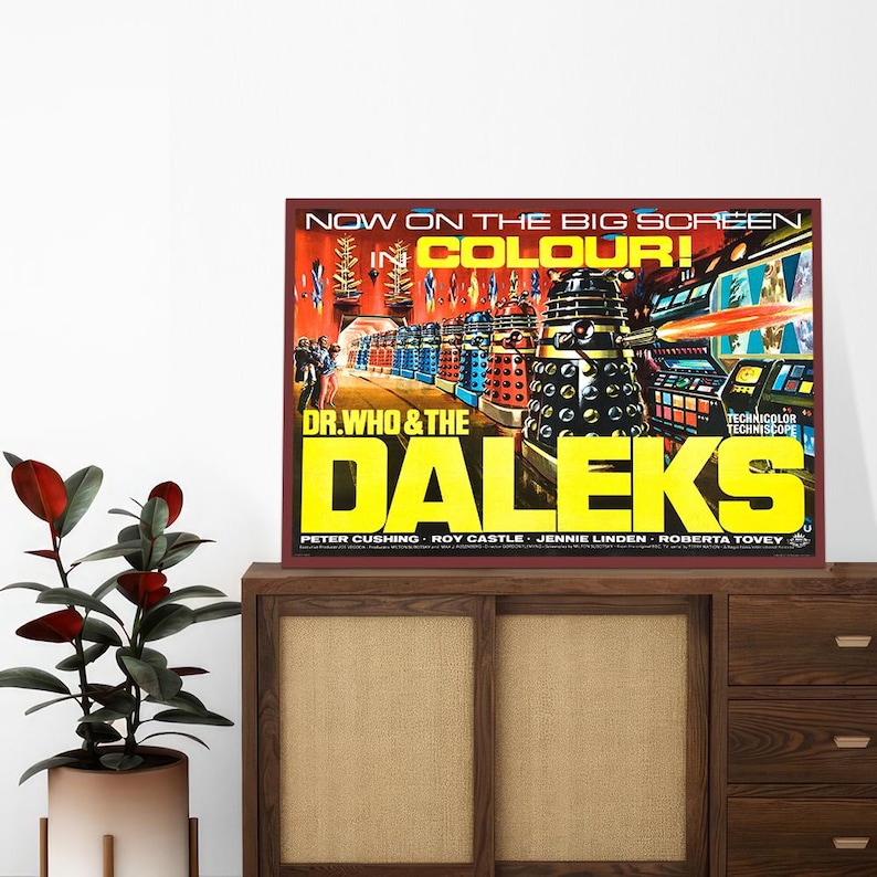 Dr. Who and the Daleks Movie Poster, Unique Cinema Art, Fine Canvas Art ...