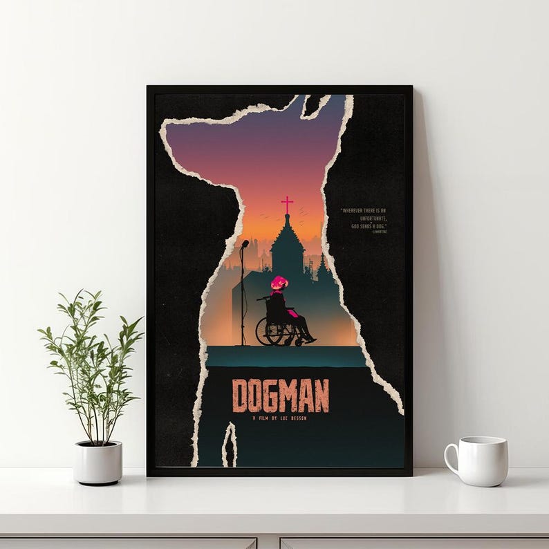 Dog Man Movie Poster, Unique Cinema Art, Fine Canvas Art Print, Perfect ...